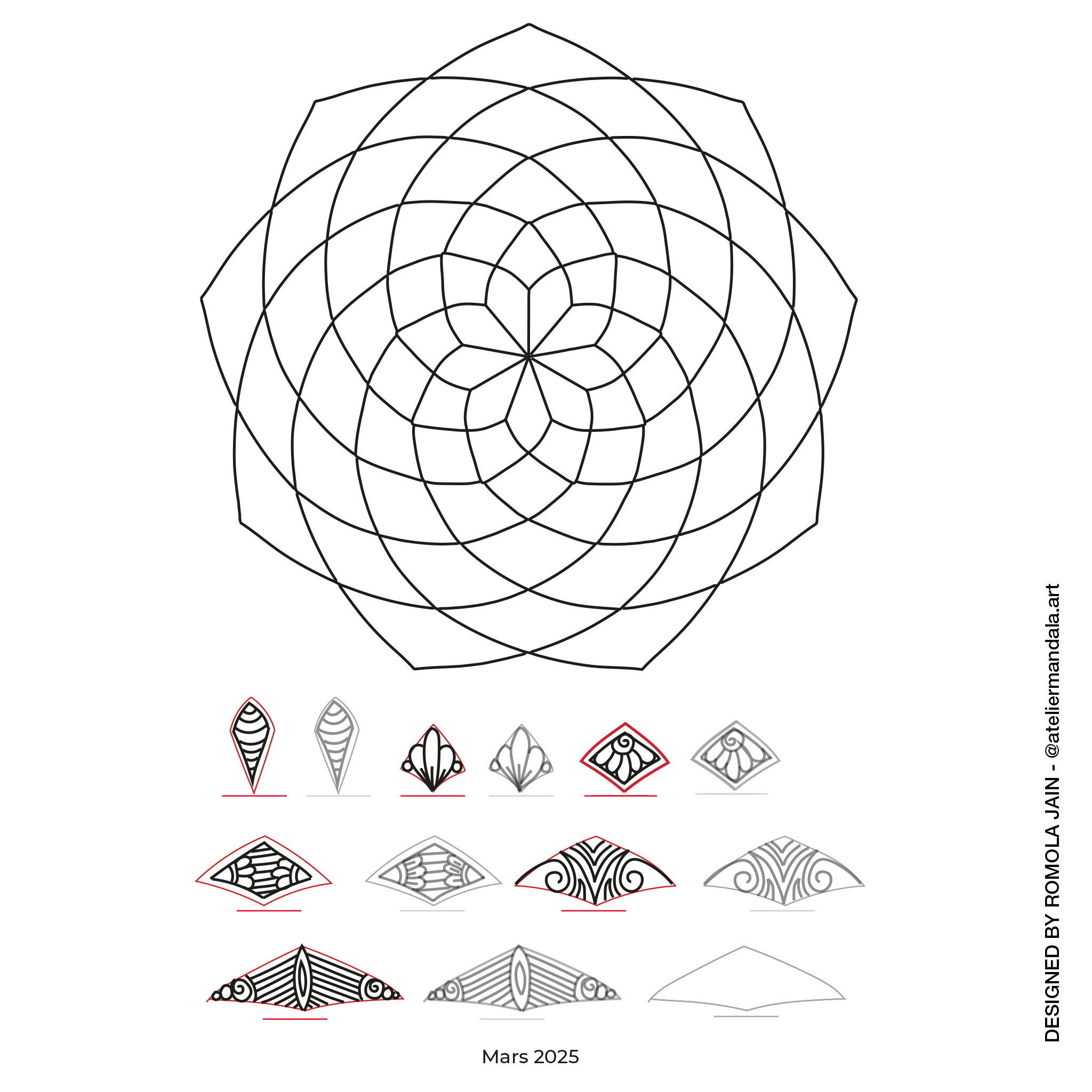 Tombow Europe: Création Mandala: Modèle vierge mars