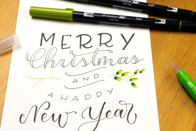 Tombow Europe: Layout & Komposition von Letterings für Weihnachtskarten ...