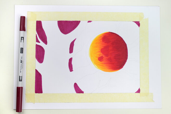 Tombow Europe: Drawing a Blood Moon with ABT PRO │ Tombow