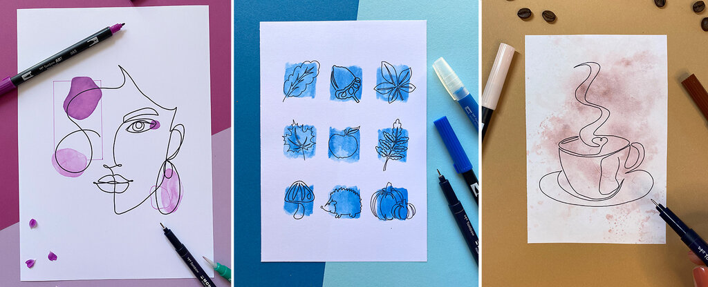 Tombow Europe: Free One Line Art Templates