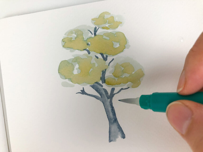 Tombow Europe: Paint a tree in a loose watercoloring style│Tombow