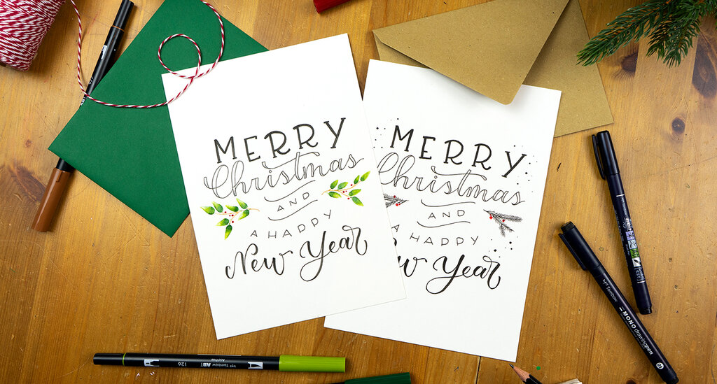 Tombow Europe: Layout & Komposition von Letterings für Weihnachtskarten ...