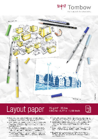Tombow Europe: Papier layout A4, 75 feuilles